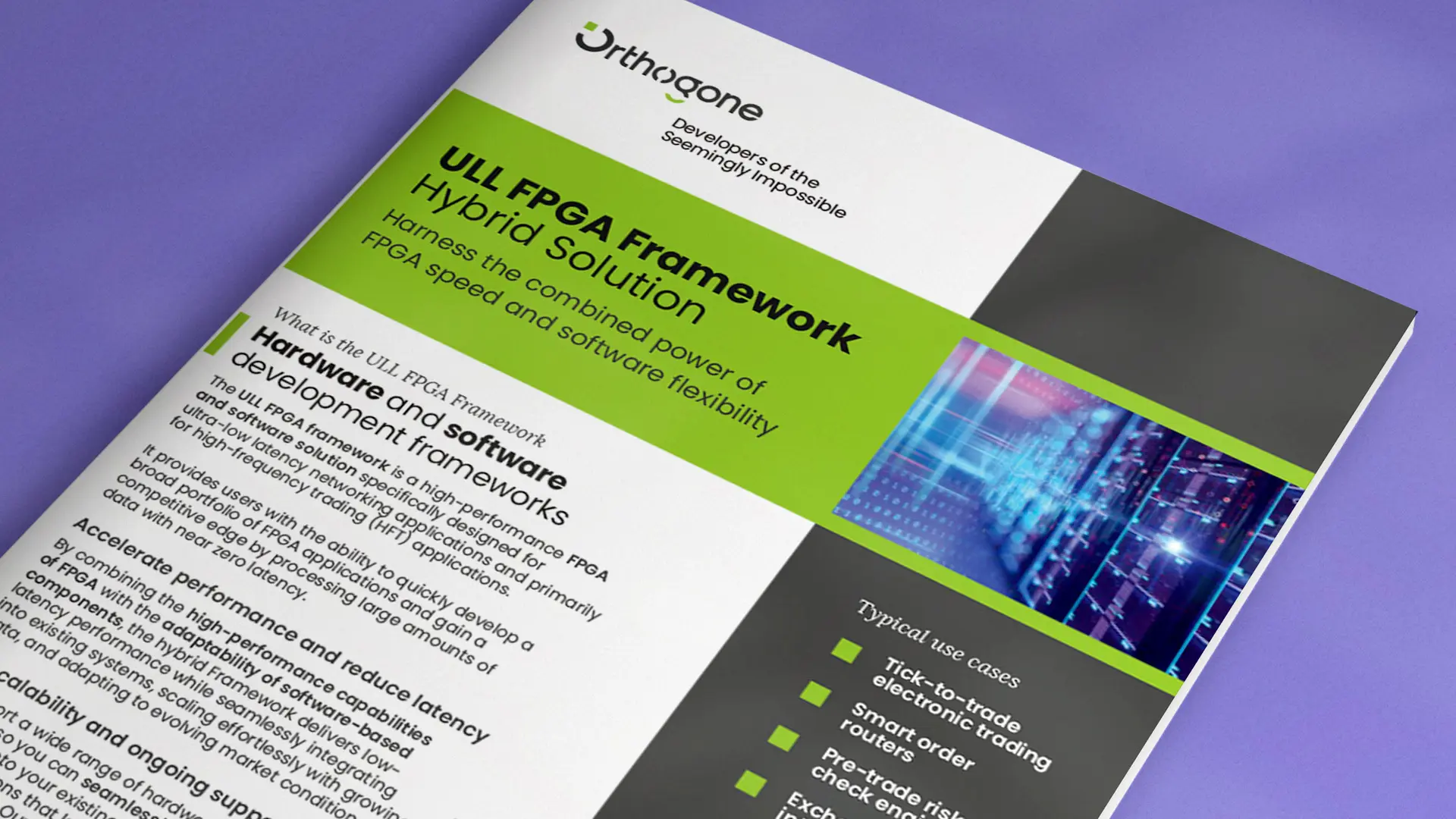 ULL FPGA Framework: Enabling Ultra-Low Latency | Orthogone ULL FPGA Framework: Enabling Ultra-Low Latency | Orthogone